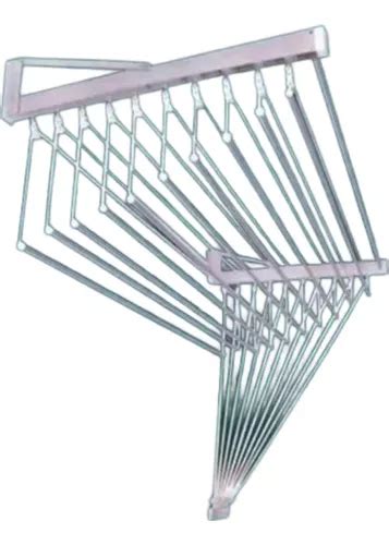 Varal De Teto Individual 10 Varetas Aluminio Branco 120cm Frete grátis