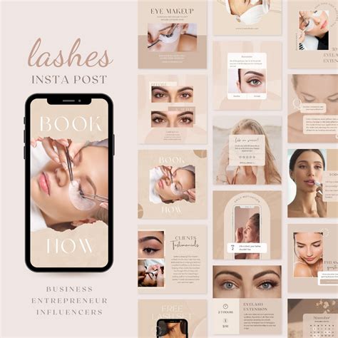 Lash Tech Instagram Post Lash Artist Instagram Templates Etsy
