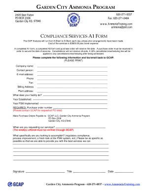 Fillable Online A1 A2 Forms Ammonia PSM RMP Fax Email Print