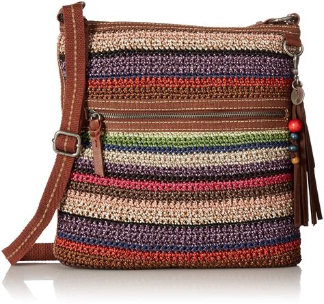The Sak Women S Lucia Crochet Crossbody Vagabond Stripe Crossbody Bag