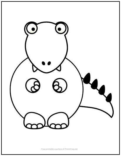 Chubby Dinosaur Coloring Page Print It Free