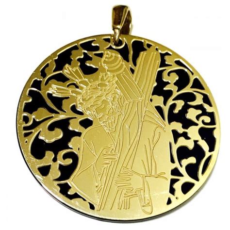 Medalla Cristo de los Gitanos plata de ley y ónix 40mm Estampería