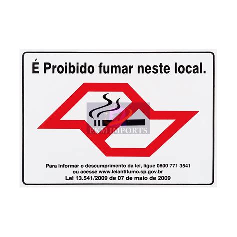 Placa De Sinalização É Proibido Fumar Neste Local 25x20 Acesso P 5 2