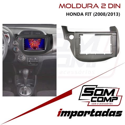 Moldura multimídia 2 din honda fit 2008 2013 no Shoptime