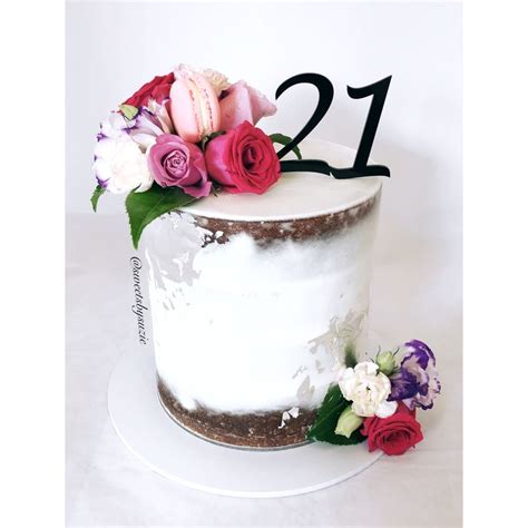 Semi Naked St Birthday Cake With Beautiful Floral Decor