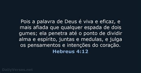 8 de dezembro de 2019 Versículo da Bíblia do dia NVI Hebreus 4 12