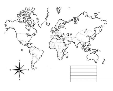 Dibujos De Mapa Del Mundo Mapamundi Y Planisferio Para Colorear
