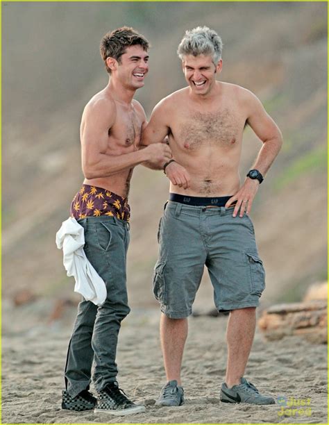 Zac Efron Director Max Joseph Hang Out Shirtless On The Beach For We