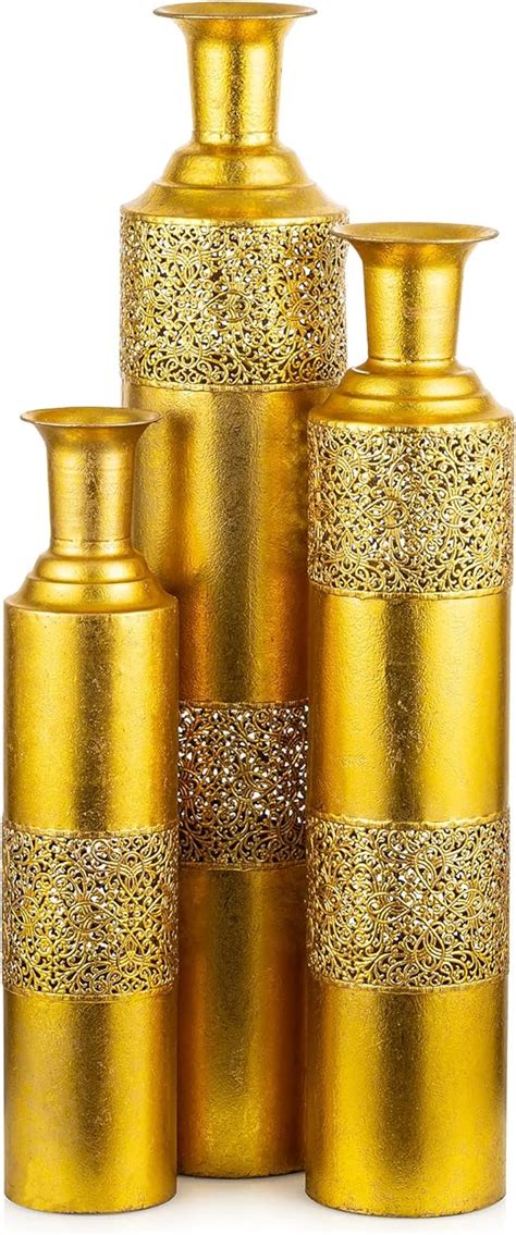Amazon Sziqiqi Metal Floor Vase Gold Large Vases In