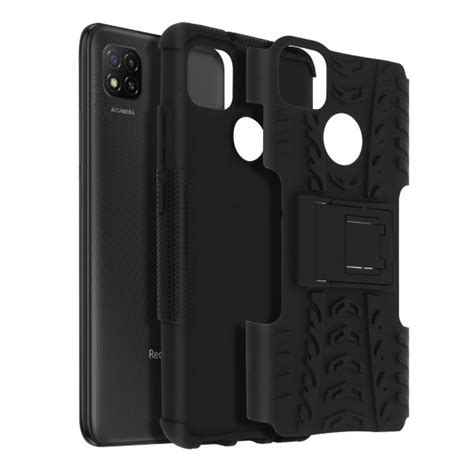 Avizar Capa Hibrida Xiaomi Redmi 9C Suporte Preto BACK QUADRO