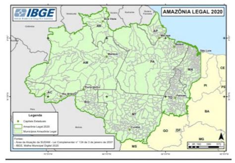 Mapa da Amazônia Legal Fonte IBGE 2021b Download Scientific Diagram