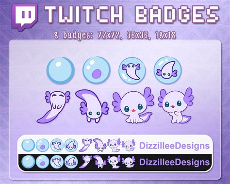 Super Cute Axolotl Twitch Badges These Can Be Used As Twitch Axolotl