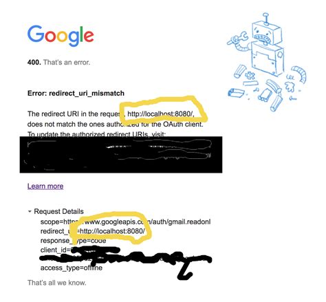 Php oauth2 ошибка 400 redirect uri mismatch question it