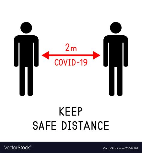 Keep Safe Distance Meters Covid Royalty Free Vector