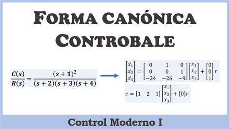 FORMA CANÓNICA CONTROLABLE de una FT II Control Moderno I YouTube