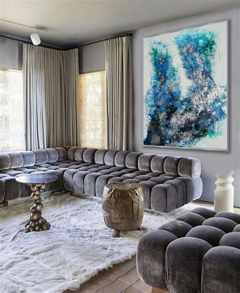 Hand Painted Large Modern Gold Fluid Art Acrylic Abstract Wall Art