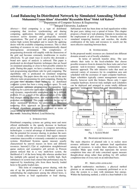 pdf load balancing in distributed network by simulated annealing method
