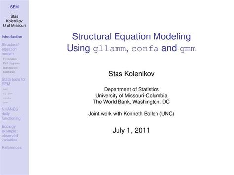 PDF Structural Equation Modeling Using Gllamm Confa And Gmm