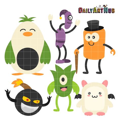 Fantasy Creatures Clip Art Set Daily Art Hub Graphics Alphabets SVG