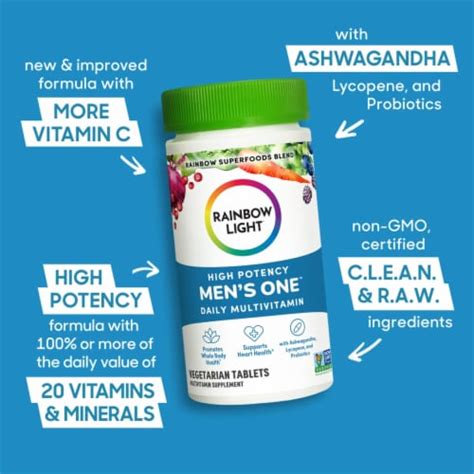 Rainbow Light Mens One High Potency Daily Multivitamin Immune Support