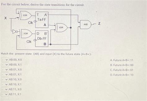solved for the circuit below derive the state transitions