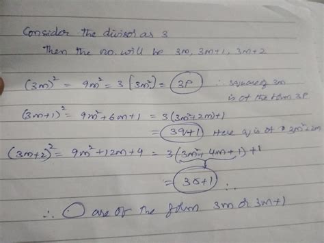 use euclid s division lemma to show that the square of any positive integer is either of the