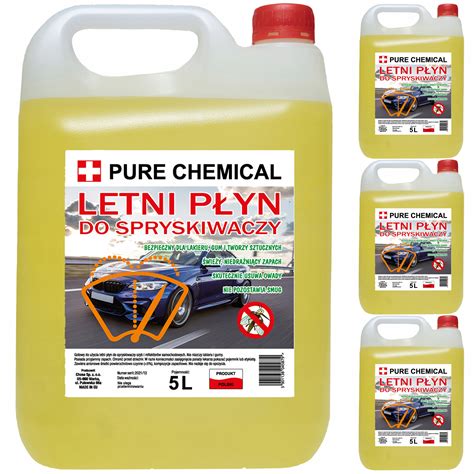 LETNI PŁYN DO SPRYSKIWACZY 20L 4x5L Pure Chemical za 31 90 zł z Warka