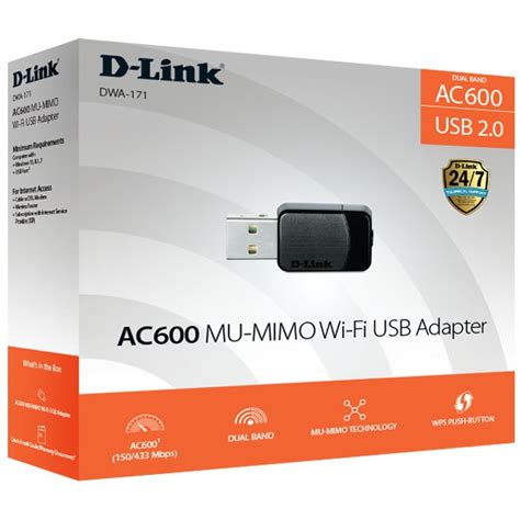 Jual D Link DWA 171 AC600 Dual Band MU MIMO Nano USB Wireless Adapter