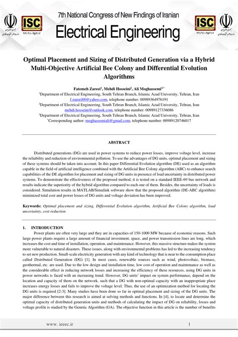 pdf optimal placement and sizing of distributed generation via a hybrid multi objective
