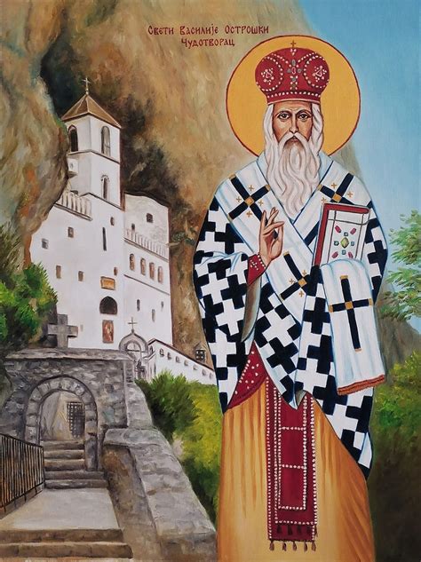 Slika Sveti Vasilije Ostroski Autor Samardzija Olivera Olja SerbianaArt