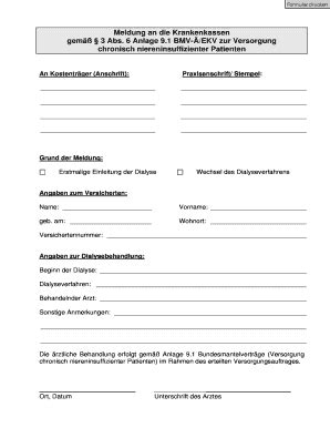 Ausfüllbar Online Meldung an Krankenkassendoc Fax Email Drucken