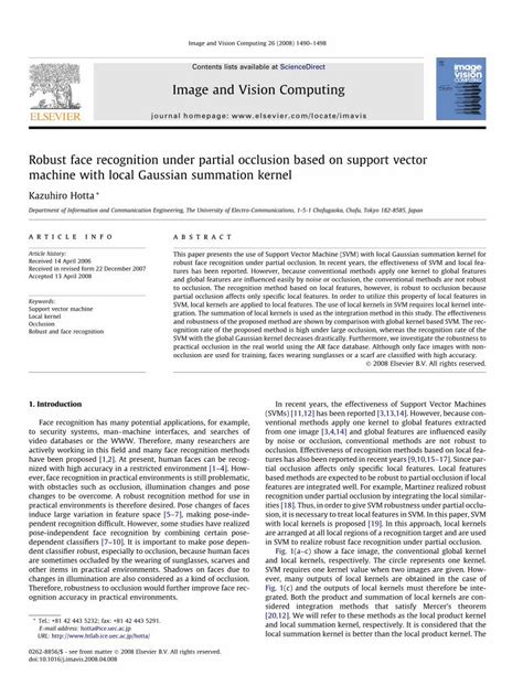 pdf robust face recognition under partial occlusion based on support vector machine with local