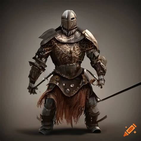 Photorealistic Robot Knight Barbarian In Spiked Armor On Craiyon
