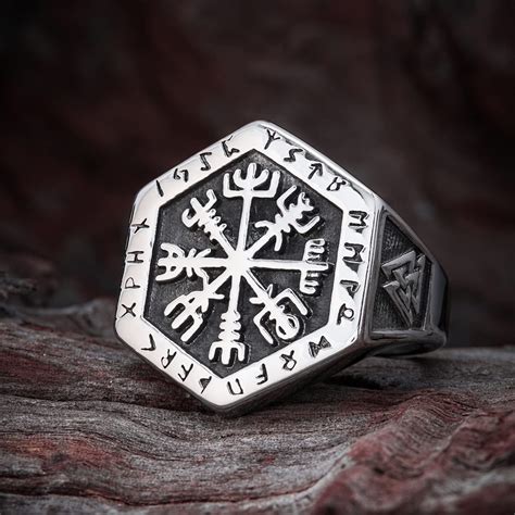 Buy BAVIPOWER Vegvisir The Viking Runic Compass Ring With Celtic Knot