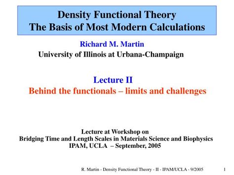 ppt density functional theory the basis of most modern calculations powerpoint presentation