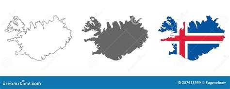 Mapa De Islandia Altamente Detallado Con Fronteras Aisladas En Segundo