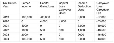 Capital Loss Carryover Worksheet Example