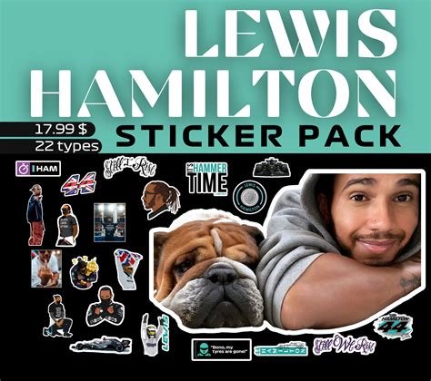 Lewis Hamilton Sticker Pack 22 Types Durable And Reusable F1 Sticker