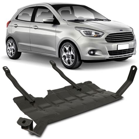 Protetor de Carter Peito de Aço Ford Ka Hatch Sedan 1 0 2014 2015 Preto