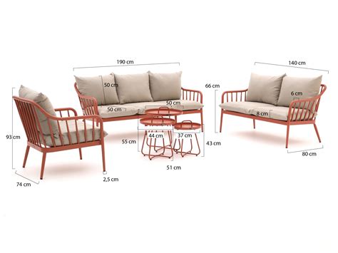 Manifesto Celante Pito Sessel Sofa Lounge Set 6 Teilig Terracotta