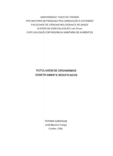 PDF ROTULAGEM DE ORGANISMOS GENETICAMENTE Tcconline Utp Br Media Tcc