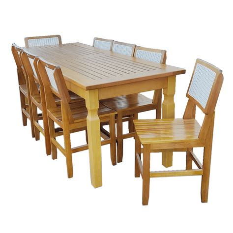 Conjunto Mesa Ripada 2 00m 8 Cadeira Colonial Jequitibá Vivá Móveis