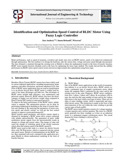 identification and optimization speed control of bldc motor using fuzzy logic controller pdf