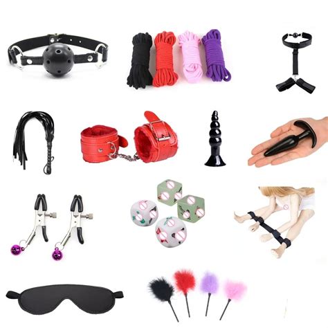 Bdsm Sex Toys Bondage Hangcuffs Nipple Clamp Fetish Gap Whip Sex Dice Restraints Blindfold Anal