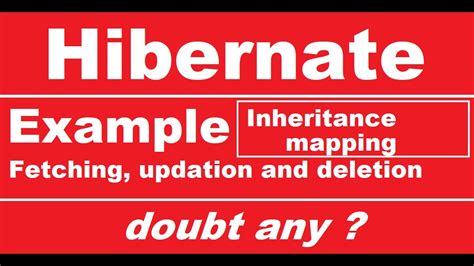 hibernate fetching updation deletion inheritance mapping example youtube