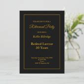 Black Gold Retirement Party Invitation Zazzle