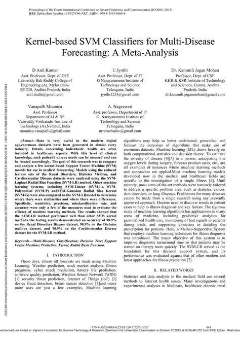 pdf kernel based svm classifiers for multi disease forecasting a meta analysis