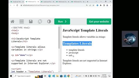 44 javascript symbole et substitution de variaable et d expression string interpolation