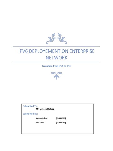 ipv6 deployement on enterprise network transition from ipv4 to ipv6 pdf i pv6 computer