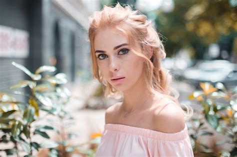 Blonde Blue Eyes Depth Of Field Girl Model Woman Wallpaper Resolution